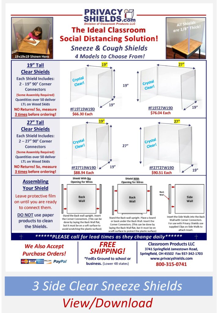 Download Product Brochures | Low-Cost Privacy Shields and Carrels