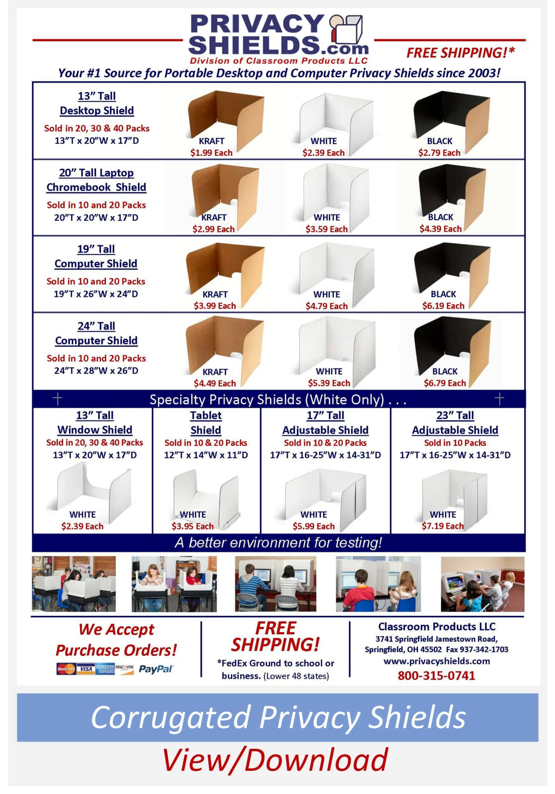 Download Product Brochures | Low-Cost Privacy Shields and Carrels