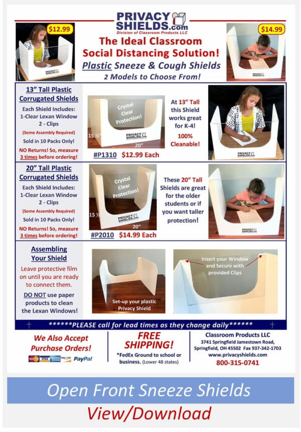 Download Product Brochures | Low-Cost Privacy Shields and Carrels